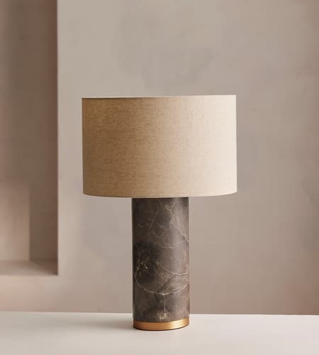 Remi Stone Table Lamp, Brown