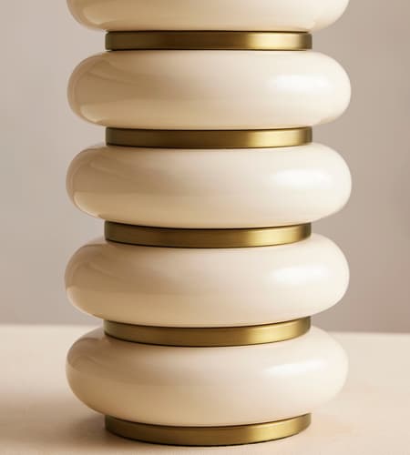 Greyson Table Lamp, High Gloss Lacquer, Cream, US