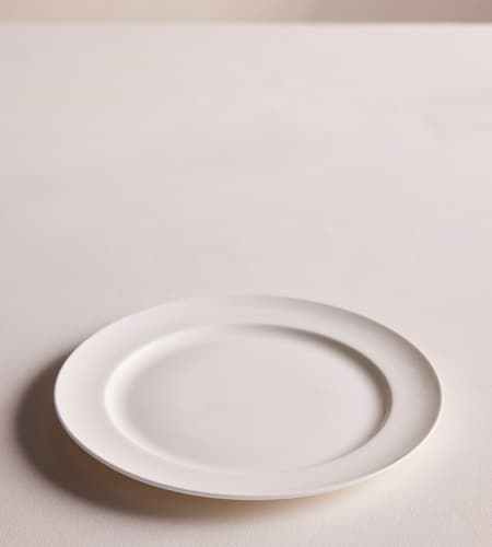 House Starter Plate, Bone China, White, Set of Four