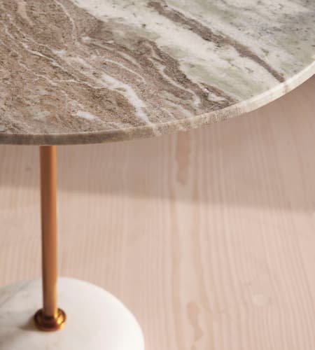 Fleet Side Table, Large, Terra Bianca Marble