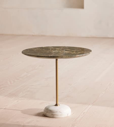 Fleet Side Table, Large, Verde Bosque Marble