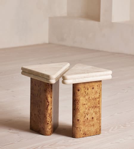 Gia Side Table Set, Roya Diana Marble
