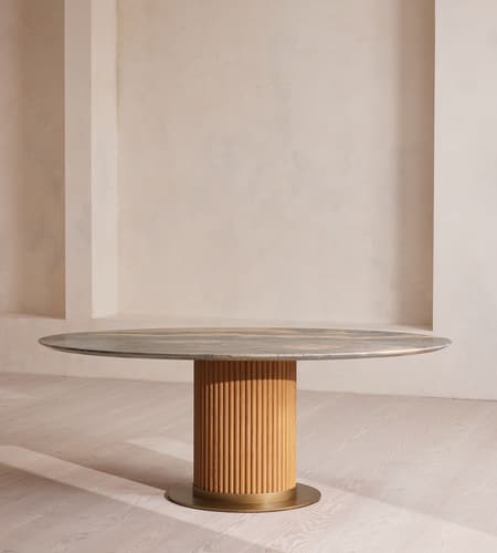 Murcell Oval Dining Table, Blue Quartzite