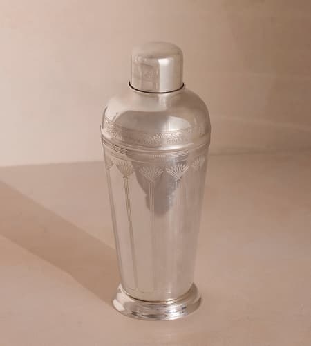 Rochester Engraved Silver Cocktail Shaker