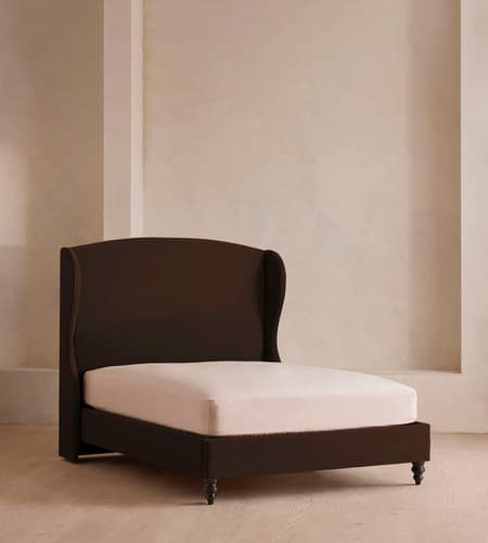 Rivas Bed, Double, Velvet, Chocolate