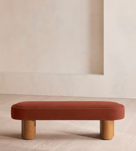 Nieve Bench, Velvet, Rust, US