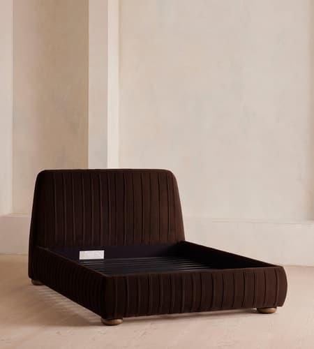 Vivienne Bed, Full, Velvet, Chocolate, US