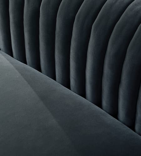 Rava Three Seater Sofa, Velvet, Grey Blue, US