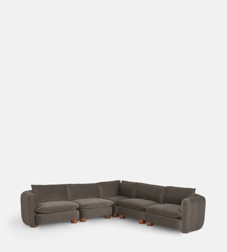 Vivienne Modular Corner Sofa, Velvet, Taupe