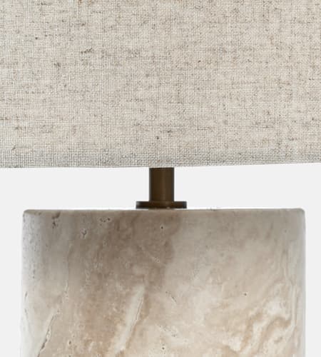 Remi Stone Table Lamp, Cream