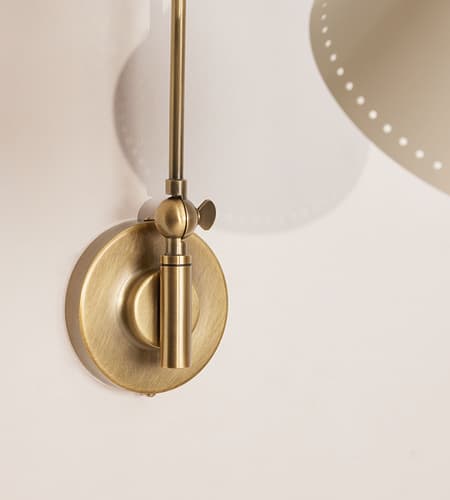 Vincent Wall Light, Cream Shade, US