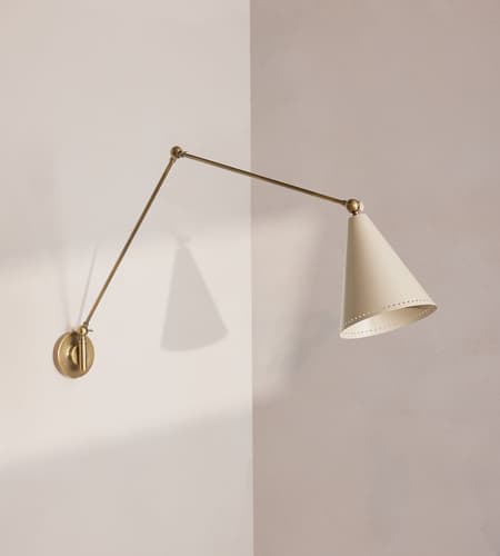 Vincent Wall Light, Cream Shade