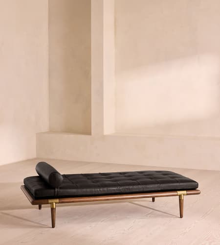 Theodore Daybed, Leather, Black, US