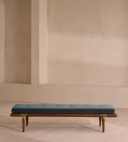 Theodore Bench, Grey Blue Velvet, US