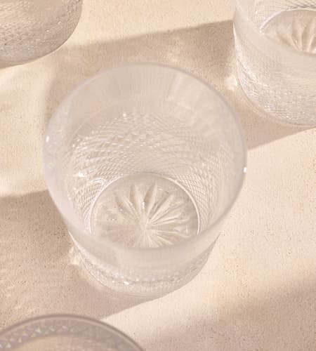 Huxley Cut Crystal Rocks Glass, Set of Four