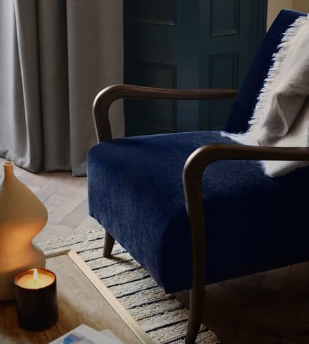 Holland Armchair, Indigo Velvet
