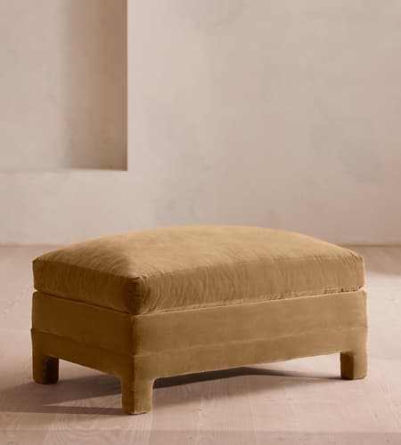 Ashford Ottoman, Velvet, Camel, US