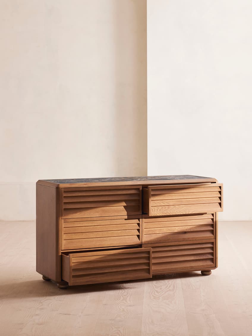Lucia Six Drawer Dresser, Michelangelo Marble