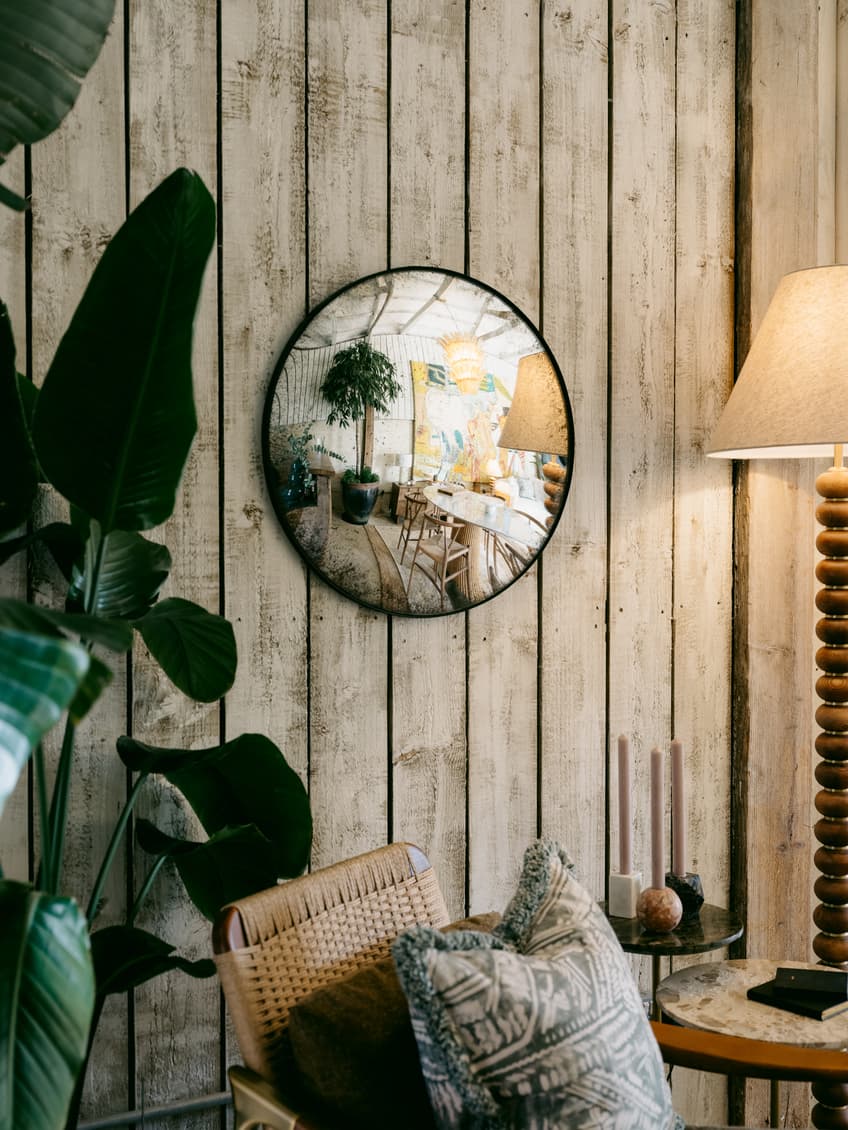 Convex Bronze Edge Wall Mirror, Medium By Sean Phelan
