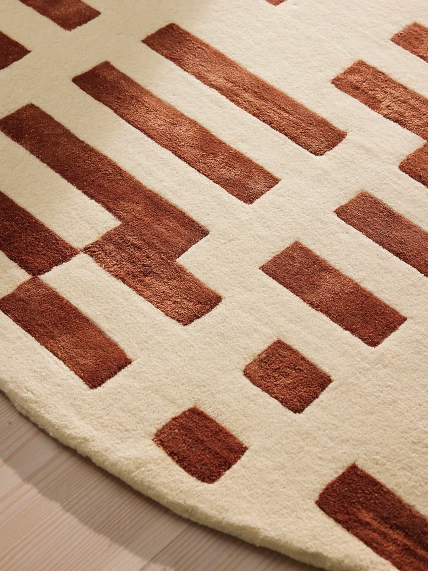 Raya Rug, Rust Round 200 x 200cm