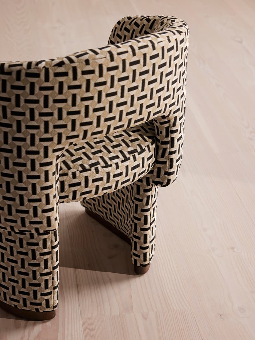 Morrell Outdoor Dining Chair, Geometric, Monochrome