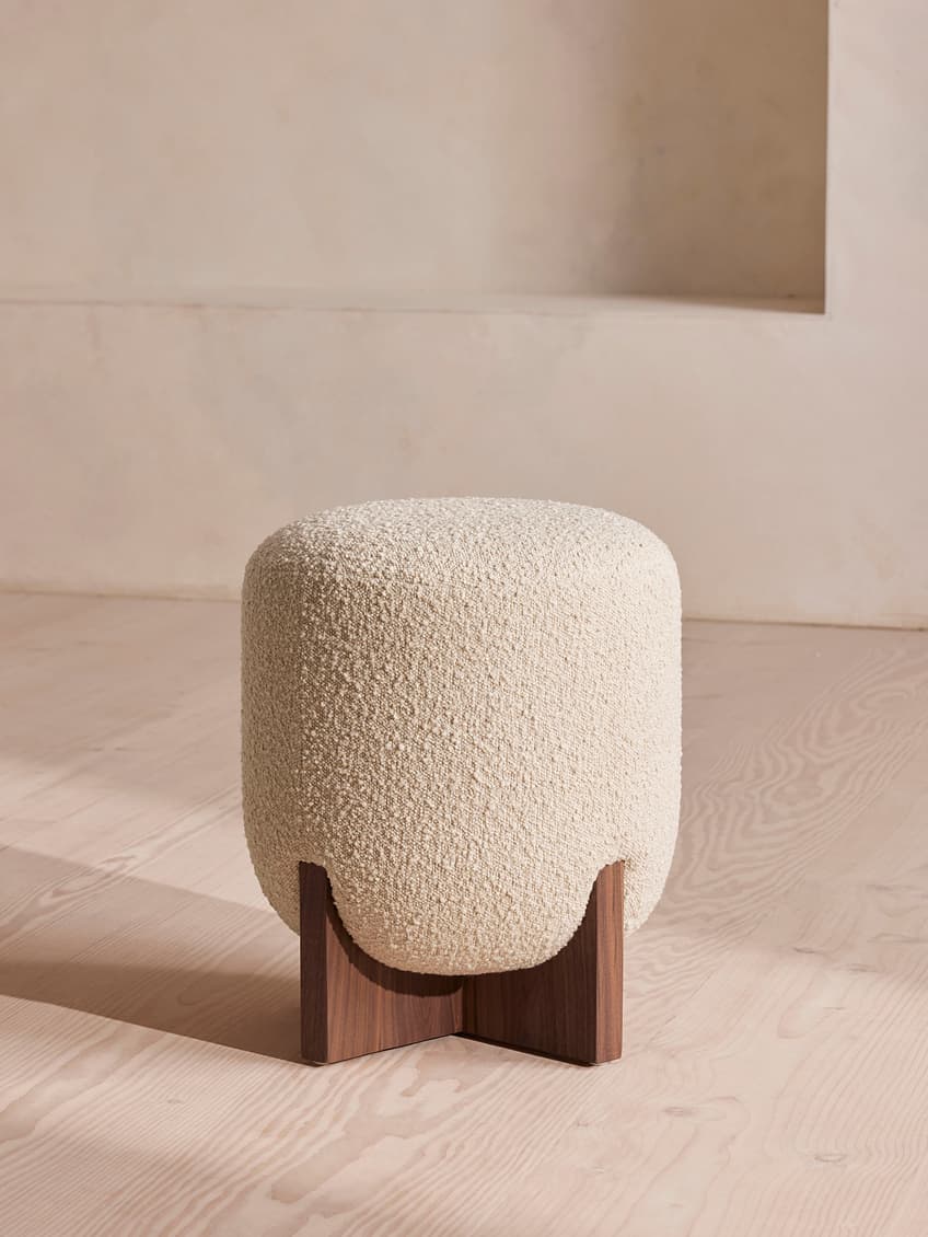 Eldon Stool, Walnut, Boucle, US