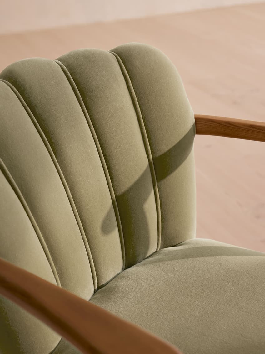 Mae Dining Chair, Velvet, Lichen, US