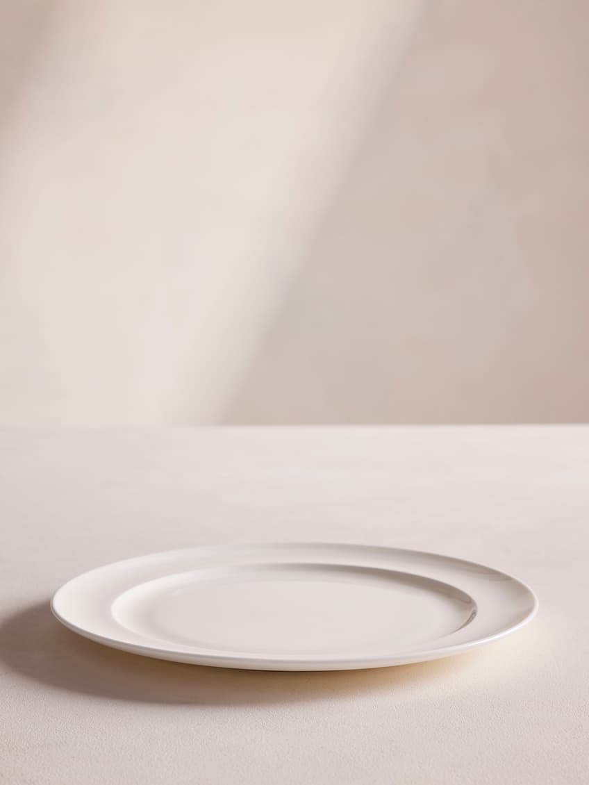 House Serving Plate, Bone China, White