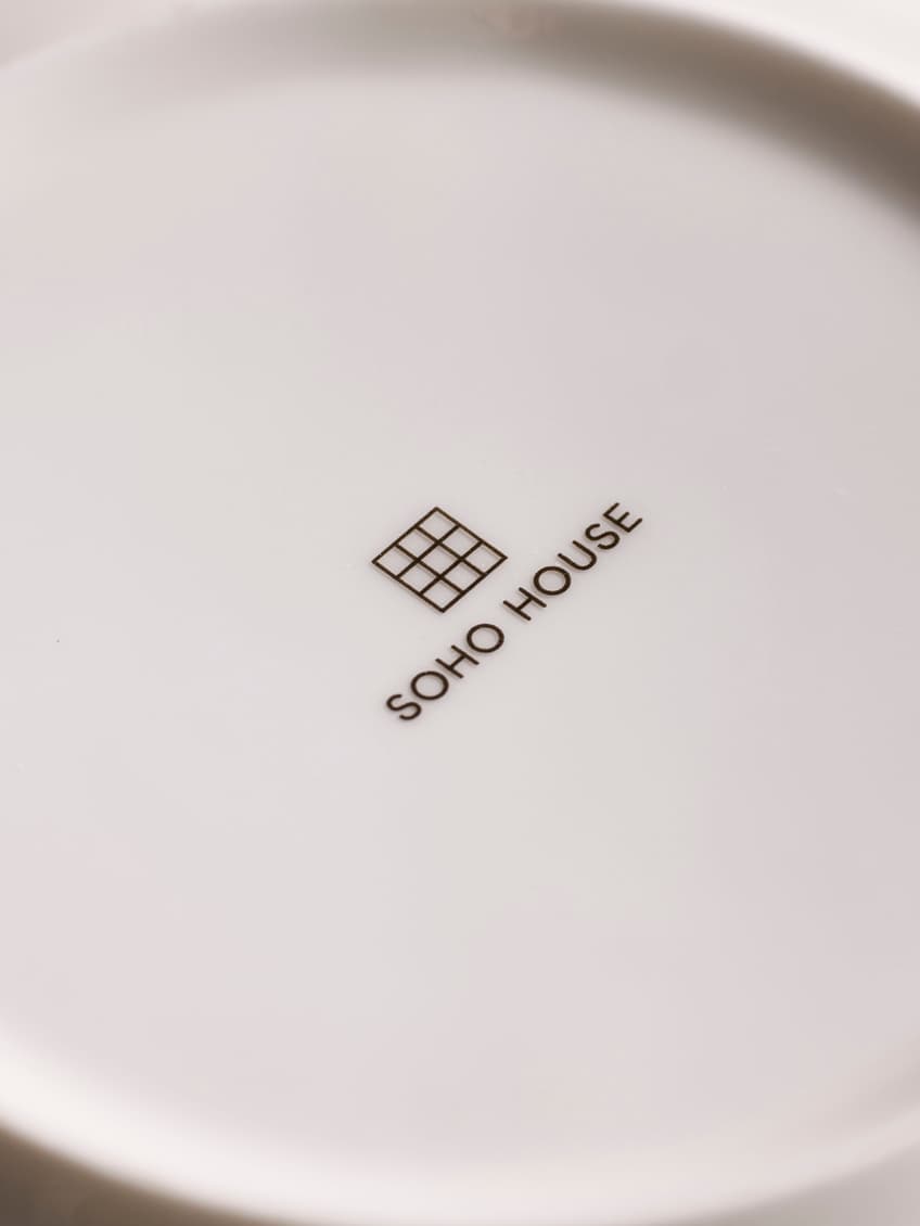 House Dinner Plate, Bone China, White, Set of Four