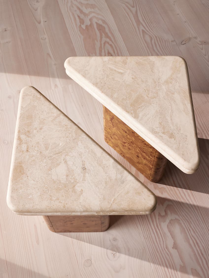 Gia Side Table Set, Roya Diana Marble