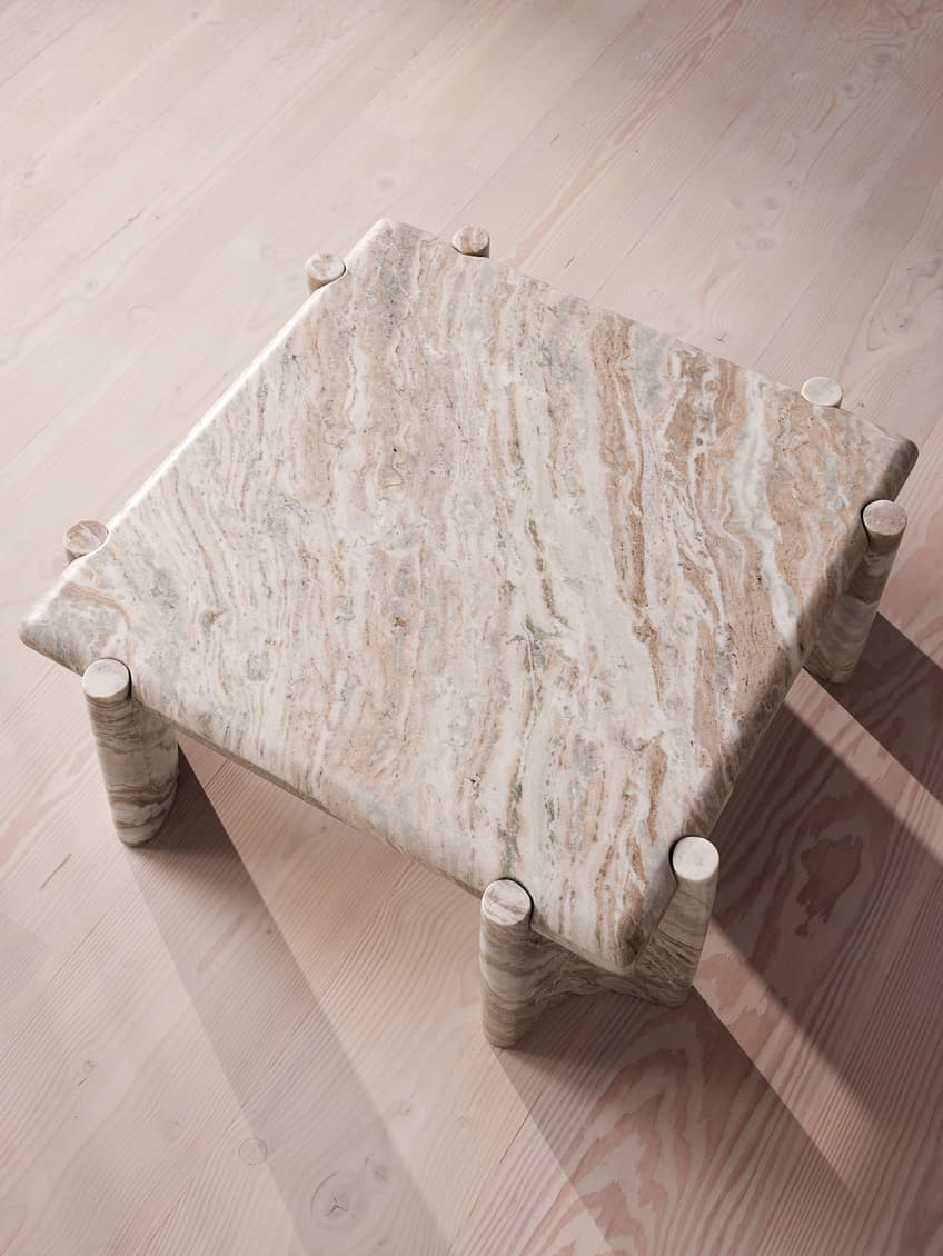 Lorella Coffee Table, Terra Bianca Marble