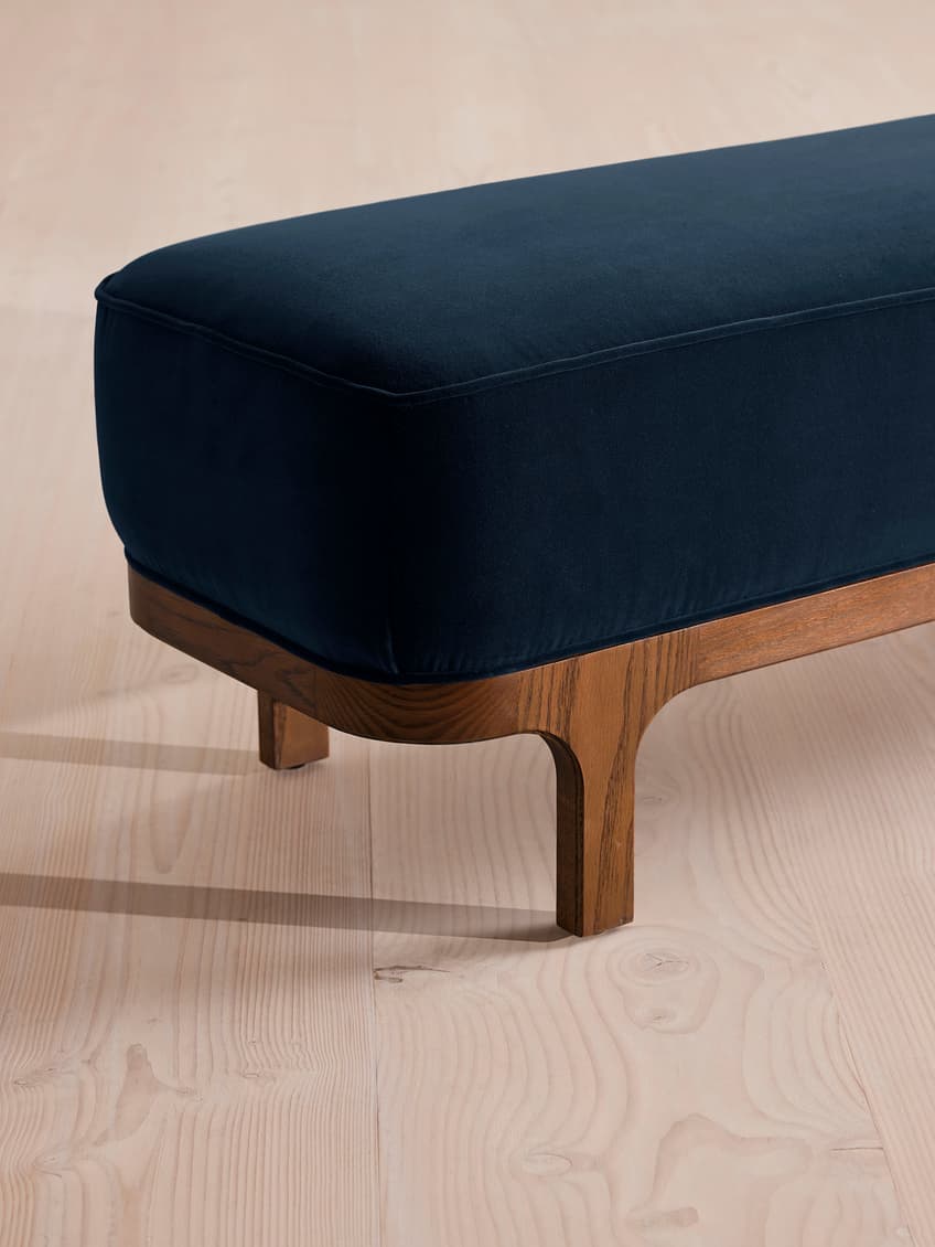 Belsa Bench, Velvet, Royal Blue