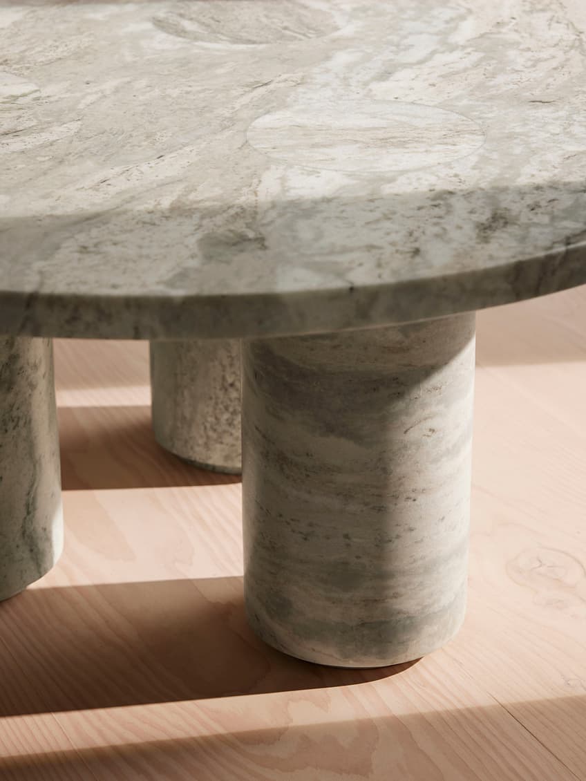 Tisbury Coffee Table, Terra Bianca Marble