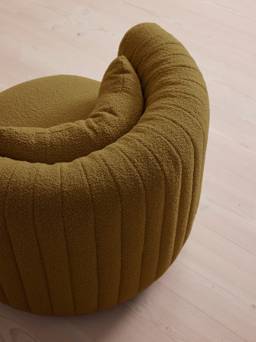 Vivienne Armchair, Textured Wool Boucle, Kelp, US