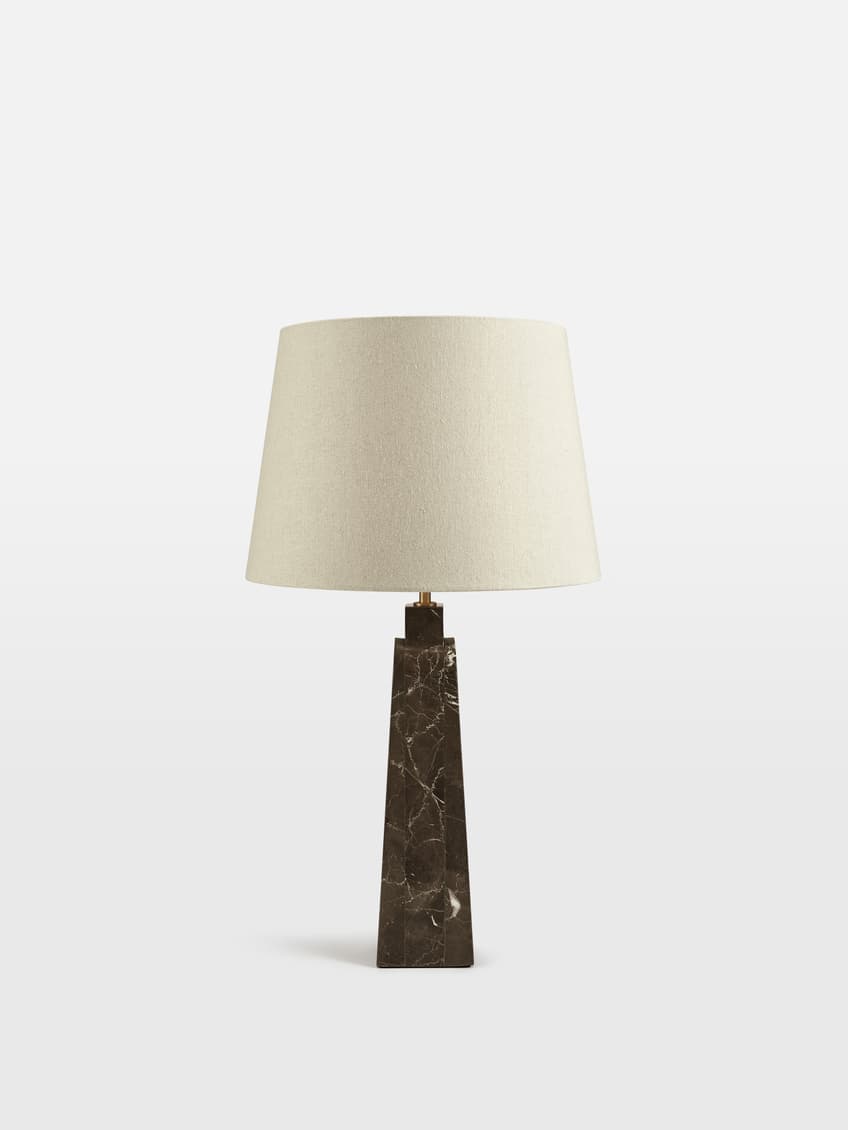 Darcy Marble Table Lamp, Brown