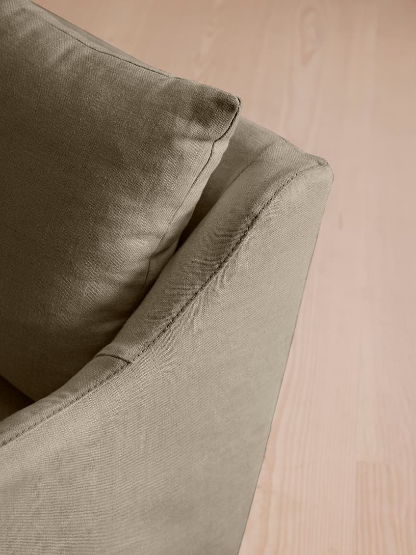 Roma Three Seater Sofa, Linen, Sage, US