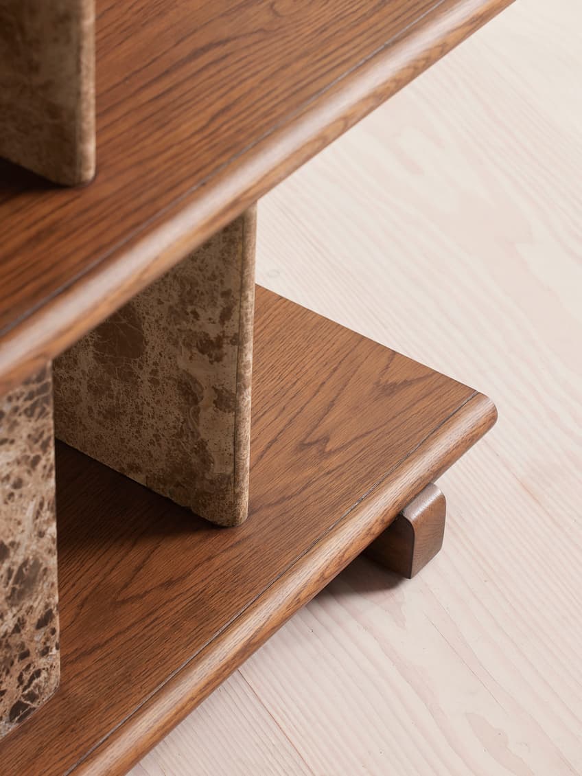 Cassius Shelving, Light and Dark Emperador Marble