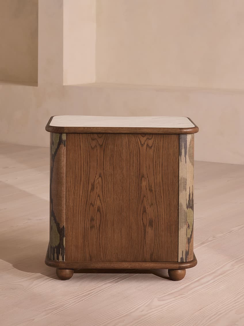 Benedetta Bedside Table, Carrara Marble