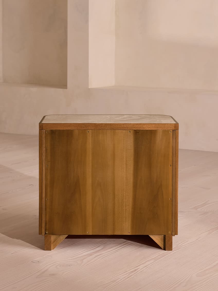 Cora Bedside Table, Royal Diana Marble