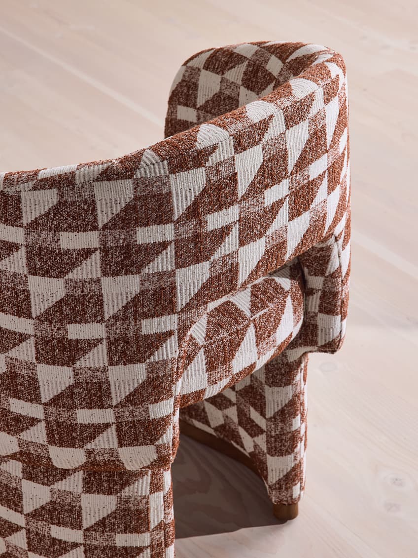 Morrell Outdoor Dining Chair, Geometric, Maroon, US