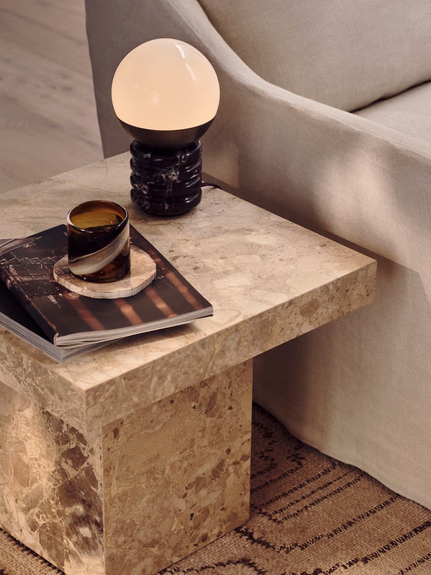 Balfern Petrified Wood Coasters, White, Set of Four