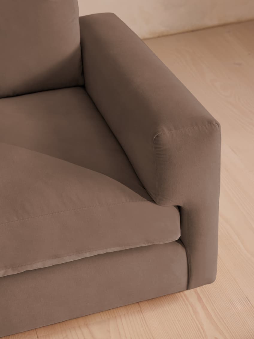 Mossley Corner Sofa, Velvet, Taupe , US