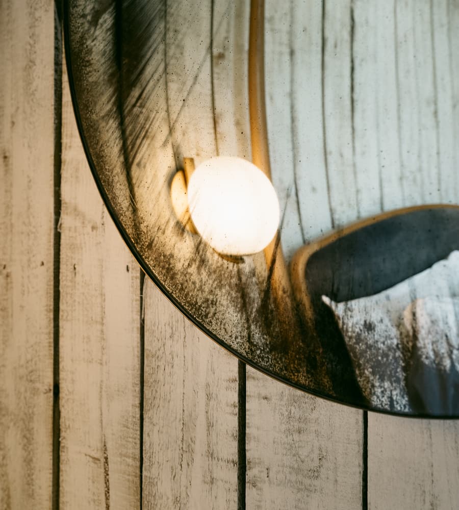 Convex Bronze Edge Wall Mirror, Medium By Sean Phelan