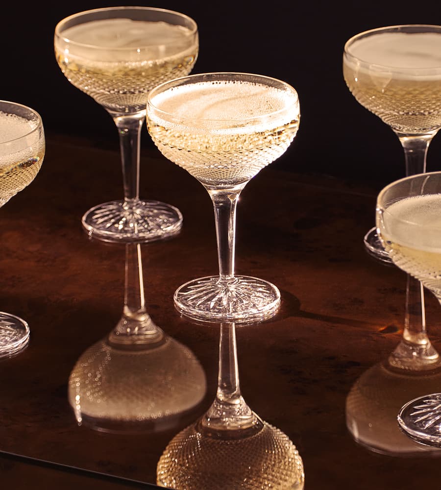 Huxley Cut Crystal Coupe Glass, Set of Four