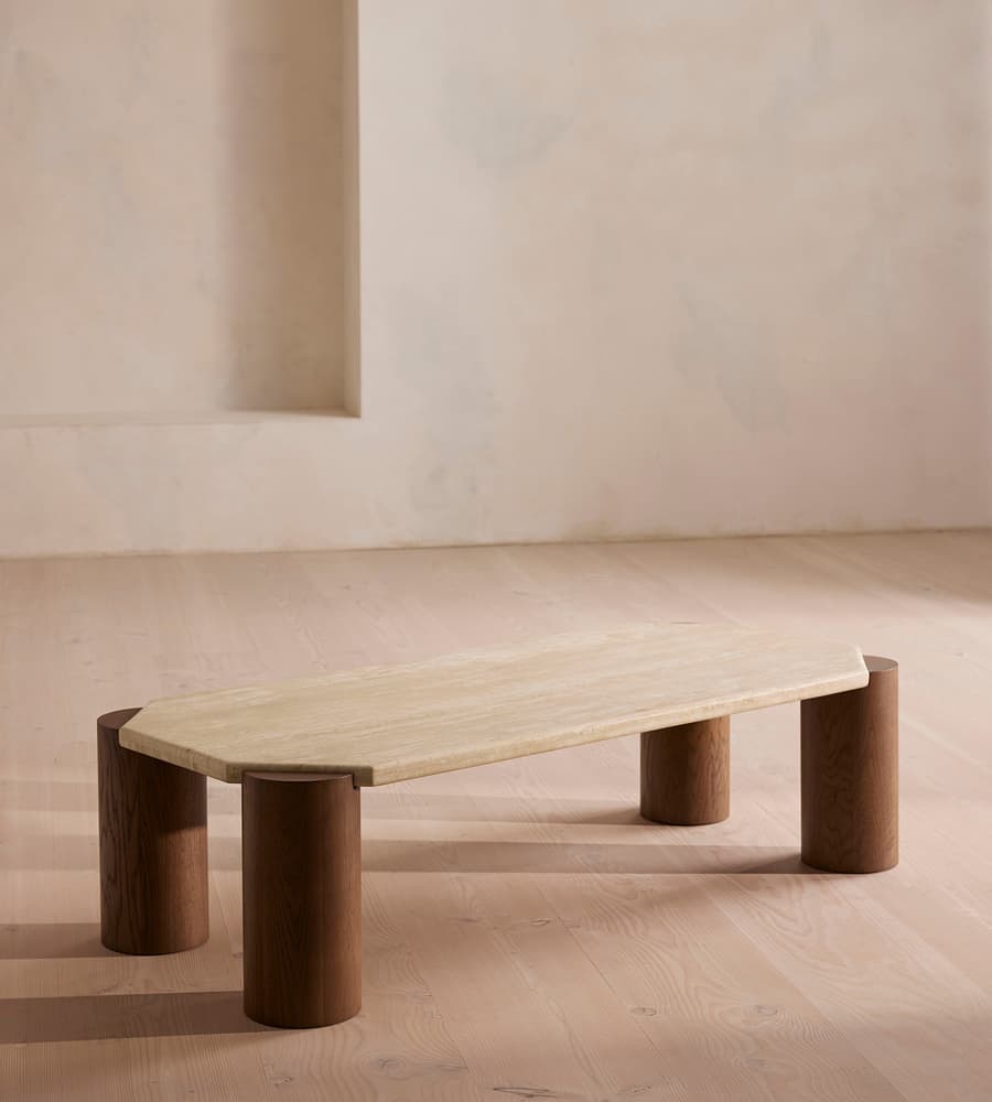 Portland Coffee Table, Travertine