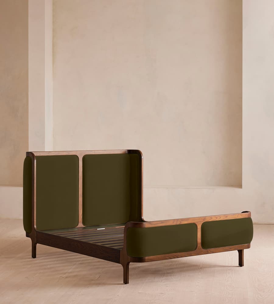 Belsa Bed, King, Velvet, Olive