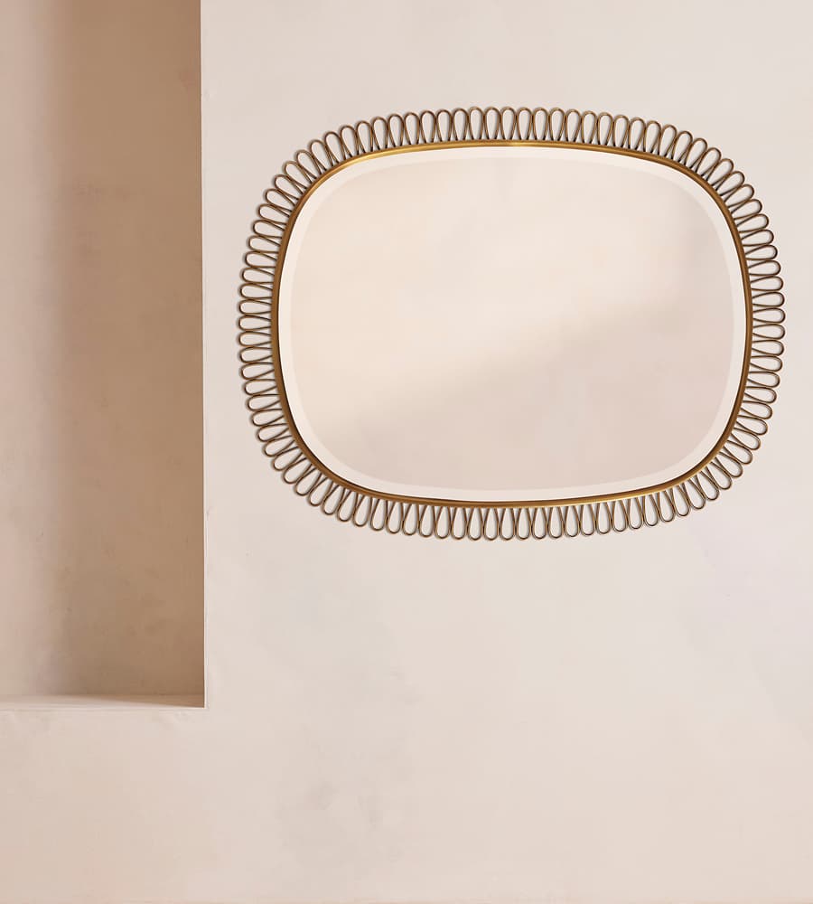 Todd Wall Mirror, Antique Brass