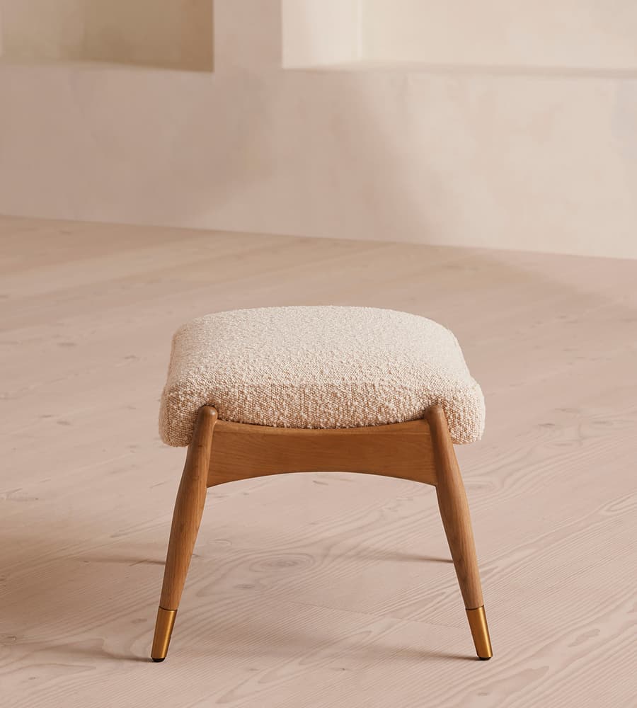Theodore Footstool, Boucle, Natural
