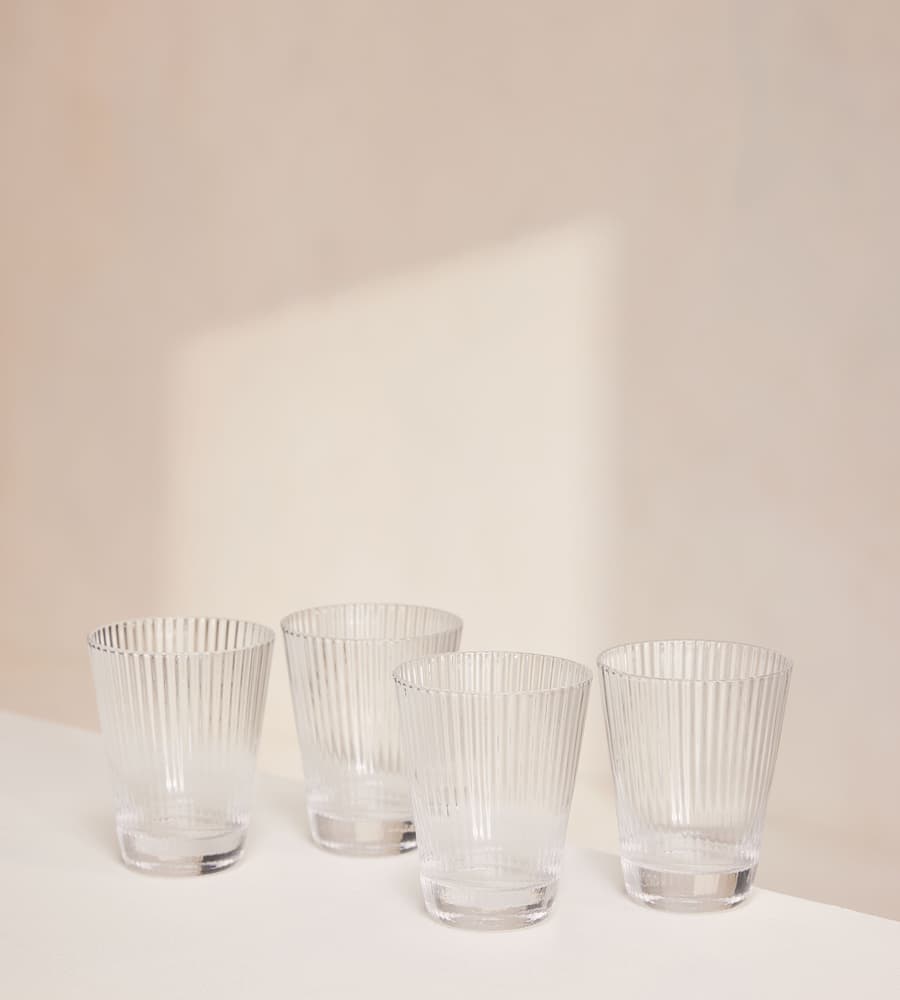 Fluted Water Glass, Set of Four