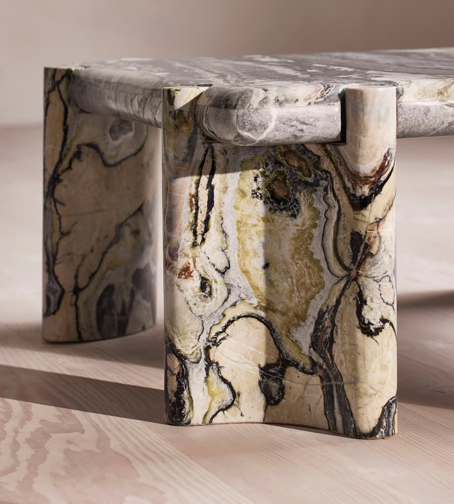 Lorella Coffee Table, Floral Jade Marble - Soho Home